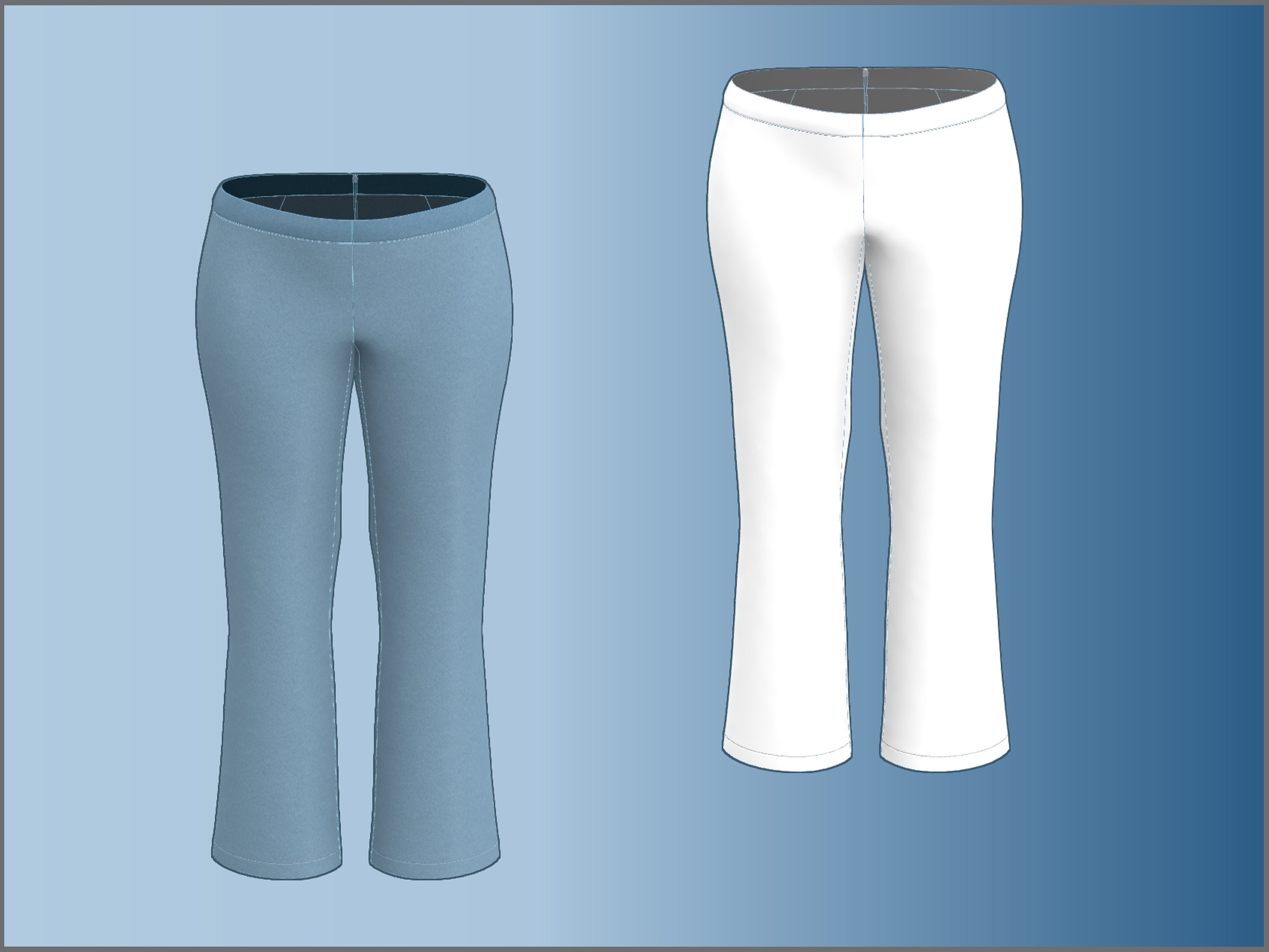 Basic Women’s Long Pants Patterns DXF/PDF for Clo3d/ai - Etsy