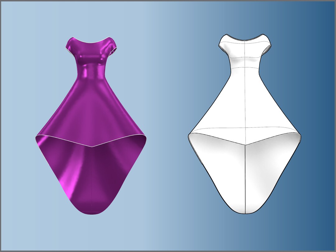 Backdrop Dress Pattern DXF/PDF Format for Clo3d/ai - Etsy