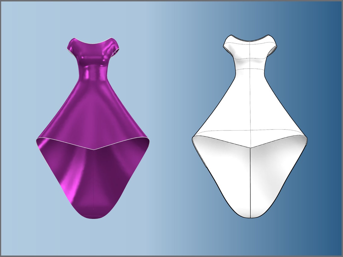 Backdrop Dress Pattern DXF/PDF Format for Clo3d/ai - Etsy