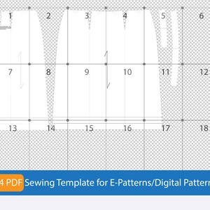 3 PDF Digital Sewing Templates Us-letter A4 A3 | Etsy