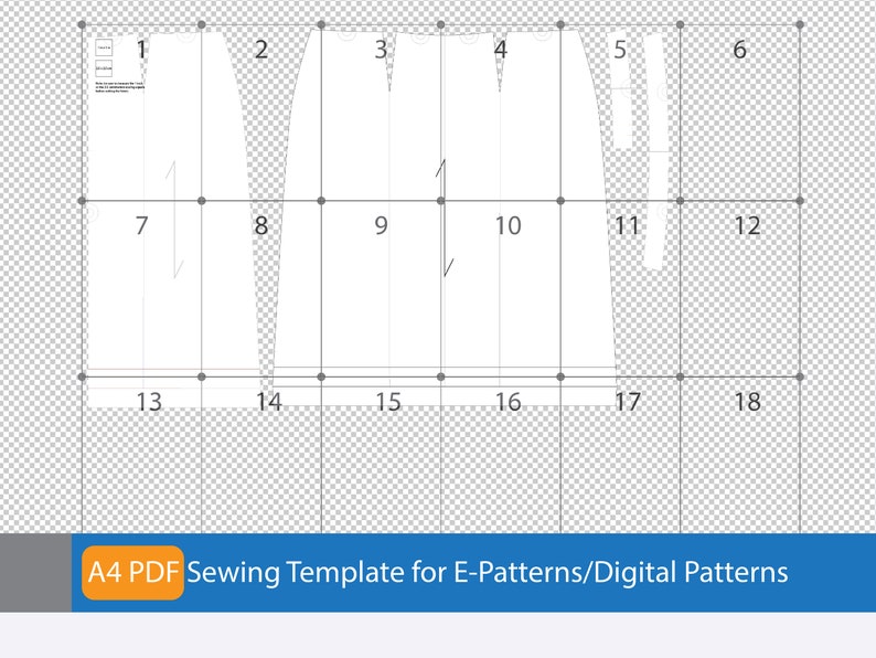 3 PDF Digital Sewing Templates Us-letter A4 A3 | Etsy