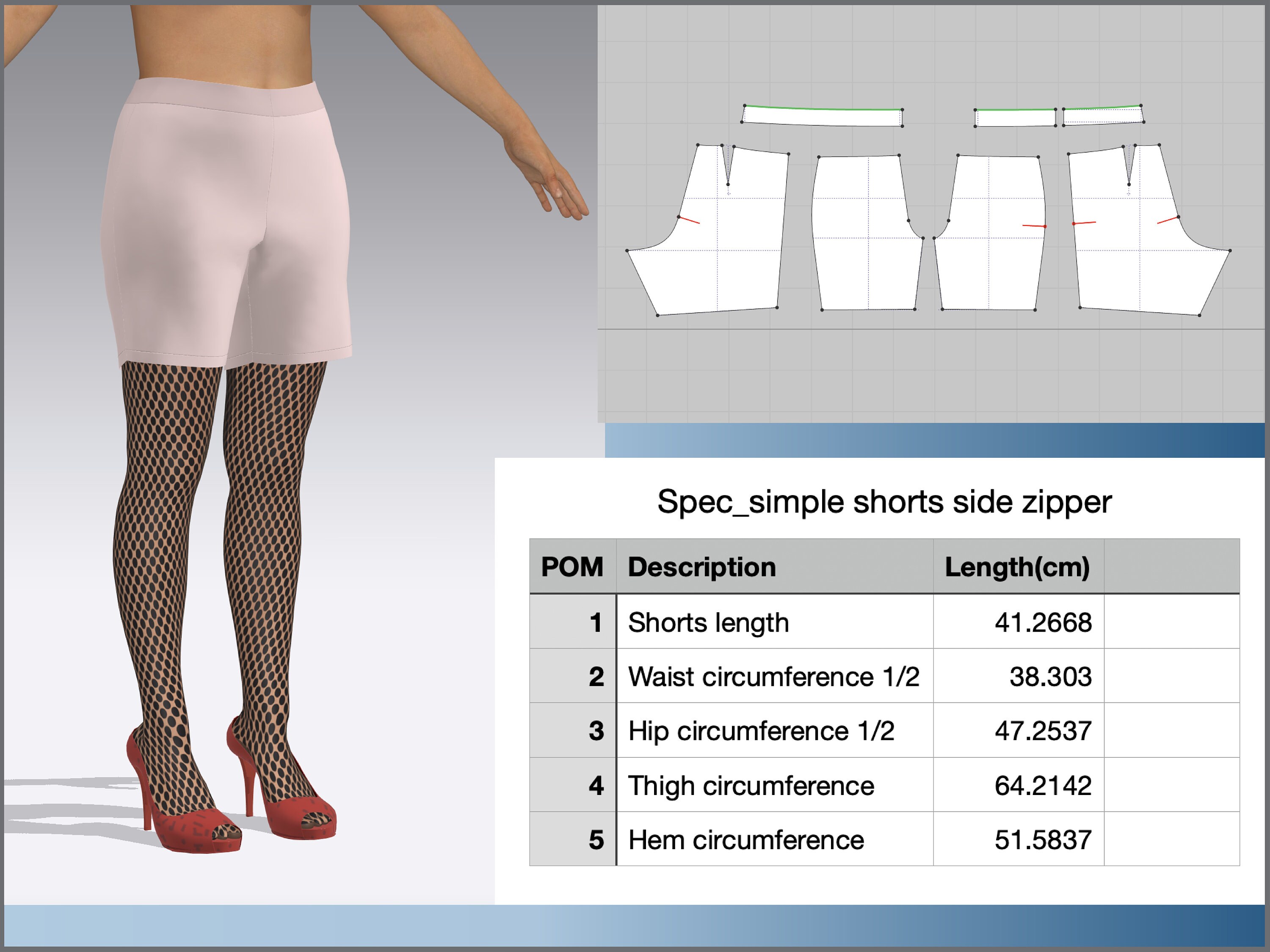 Women’s Simple Shorts Side Zipper Pattern DXF/PDF for Clo3d/ai - Etsy