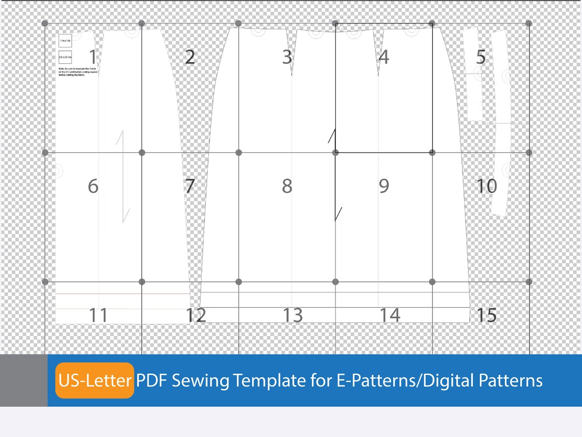 3 PDF Digital Sewing Templates Us-letter A4 A3 | Etsy
