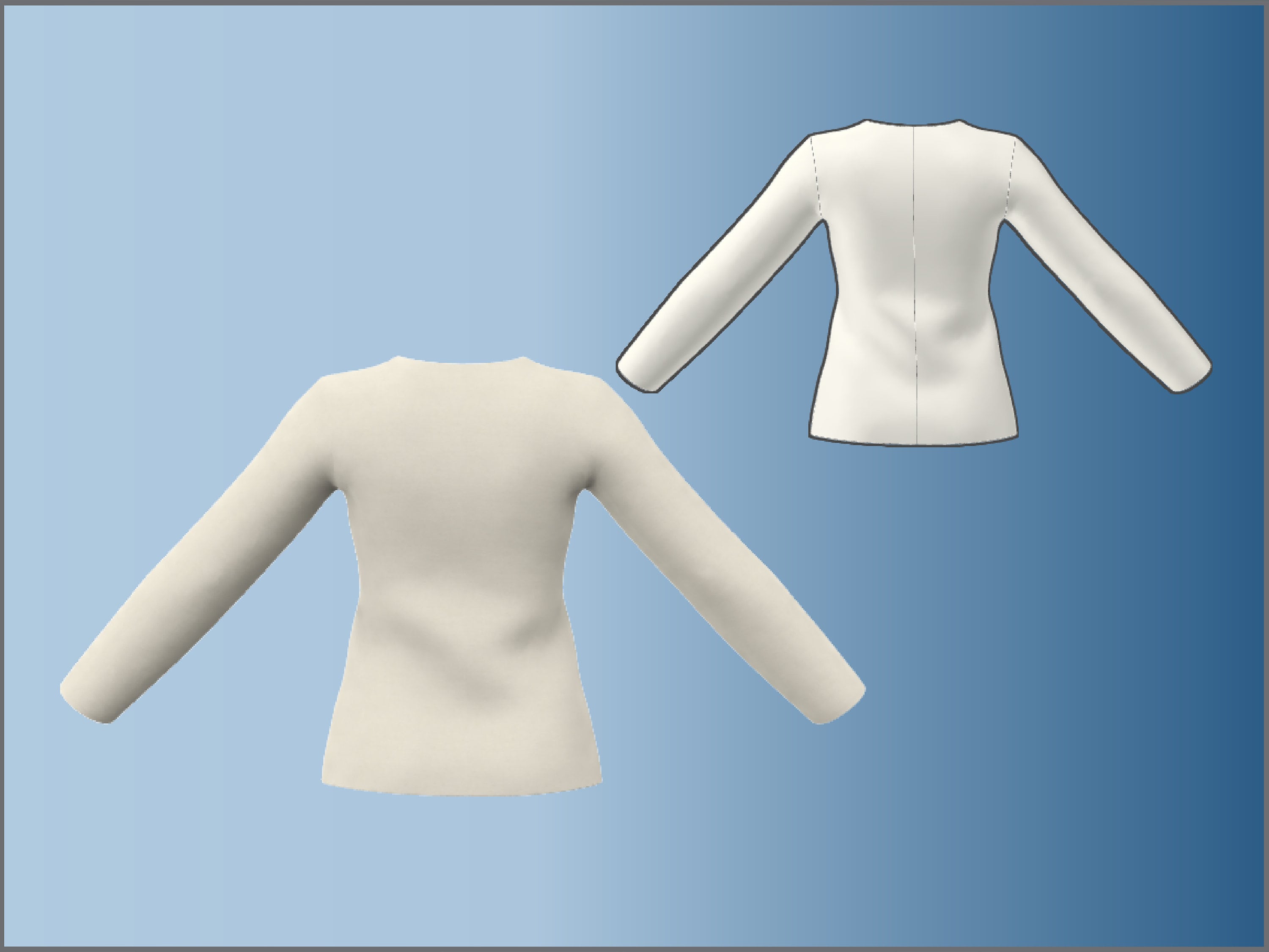 Basic Top Pattern Block Long Sleeve for Clo3d/ai - Etsy