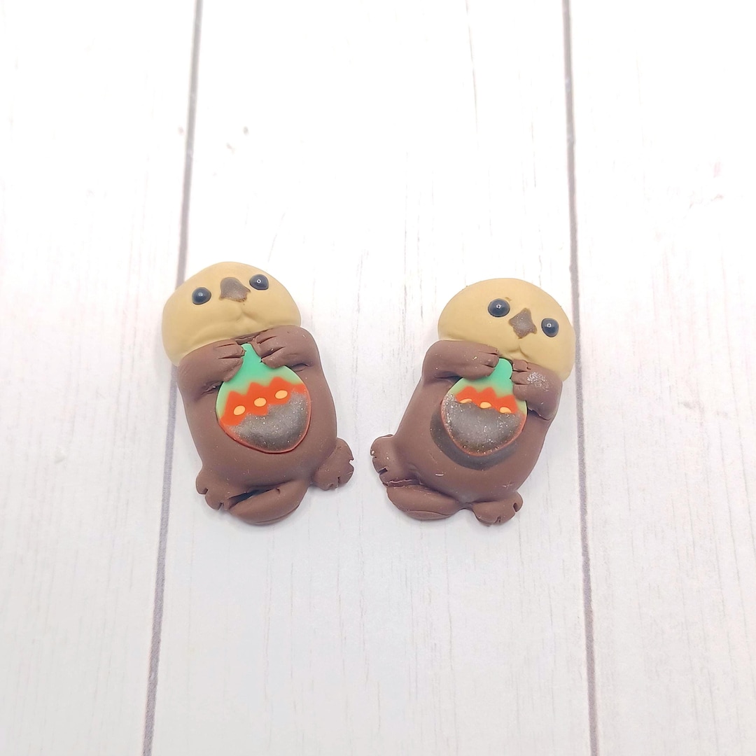 Handmade Polymer Clay Otter Desk Pet: Chocolate Strawberry Figurine - Etsy