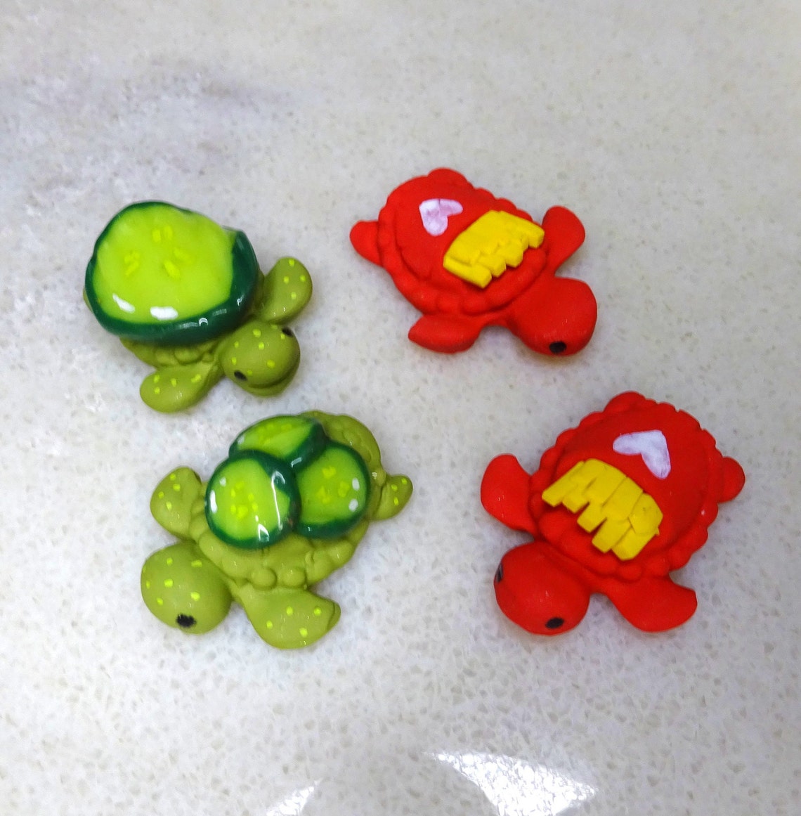 Pickle French Fry Turtle Desk Pet, Fast Food Mini Turtle Figurine ...