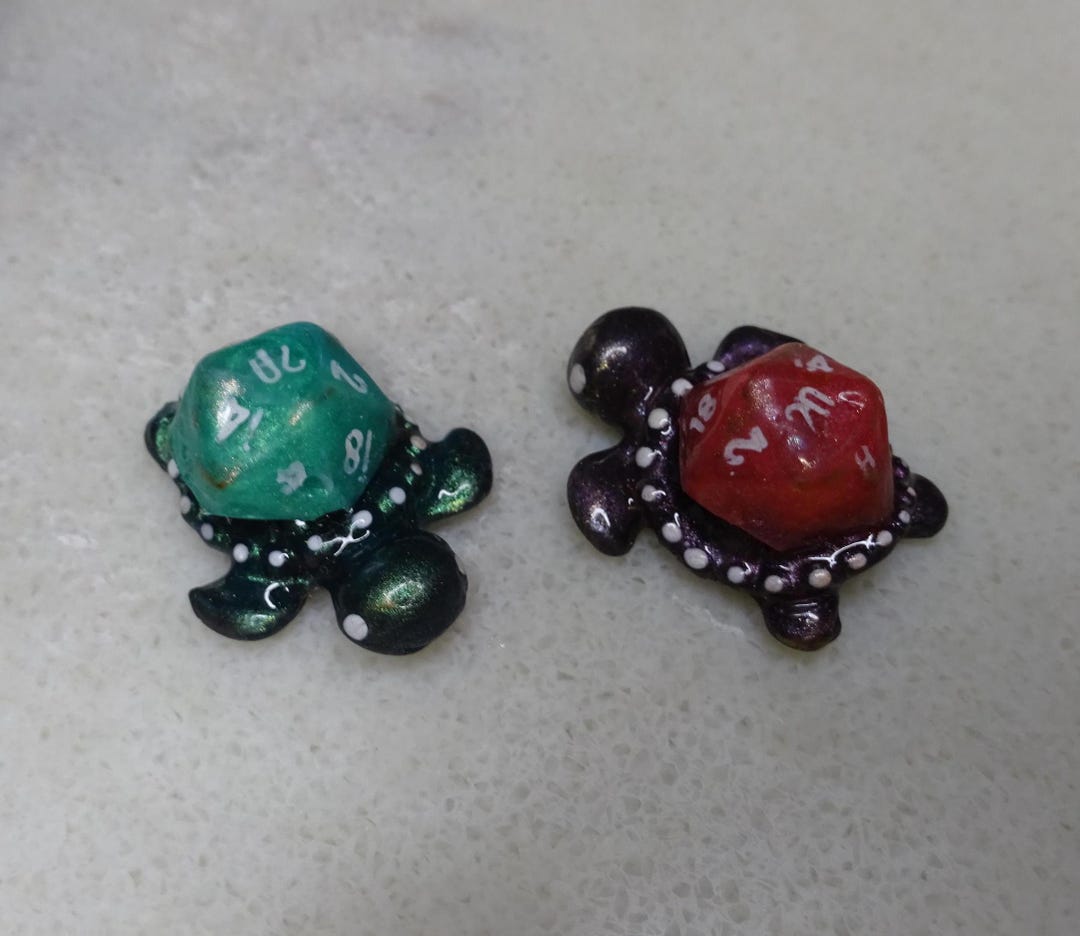 Dungeons and Dragons Dice Turtle Desk Pet, Dnd Mini Turtle Figurine ...