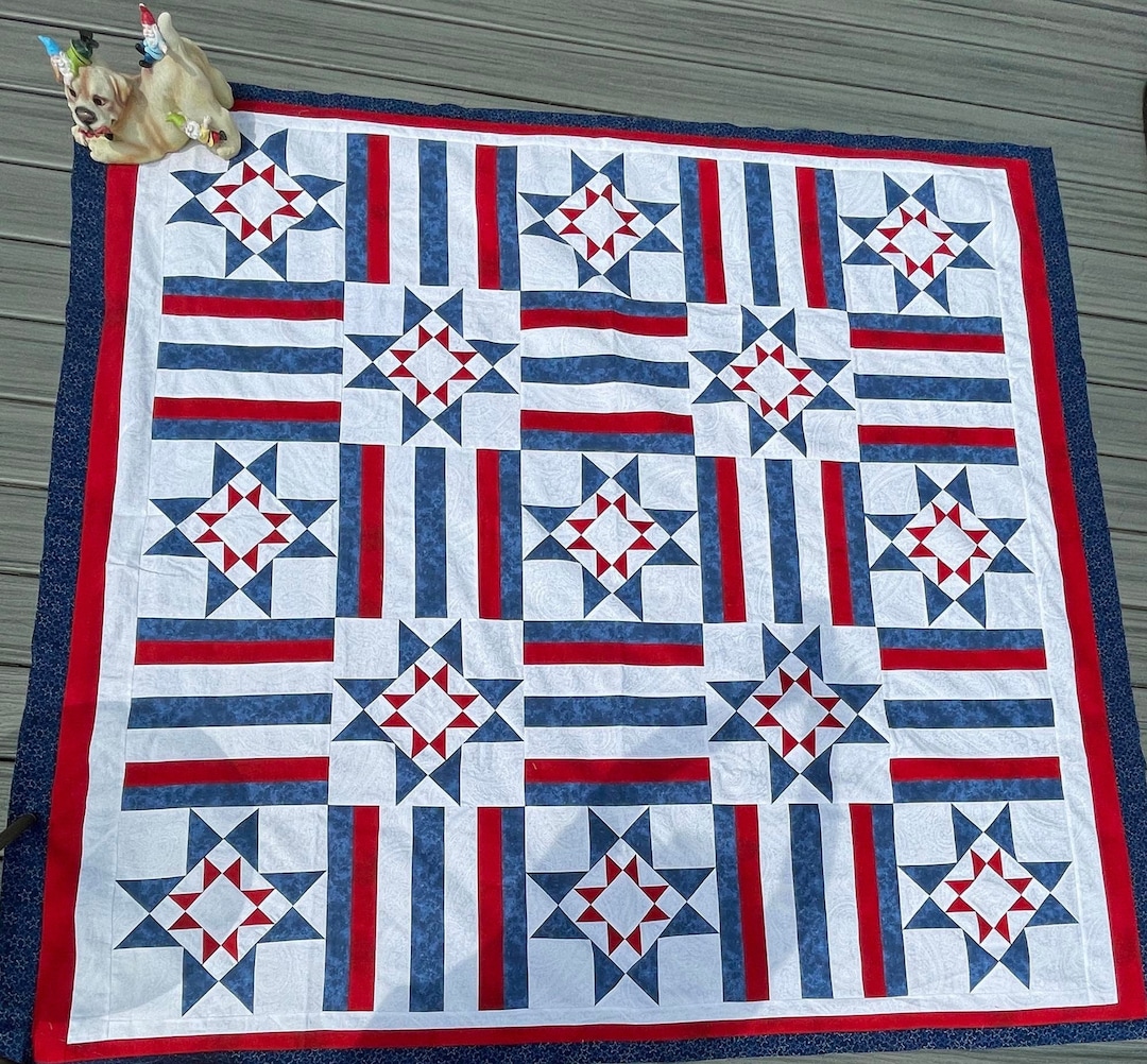 PATTERN - QOV® Double Stars & Stripes Quilt Pattern. Finished Size: 60 ...