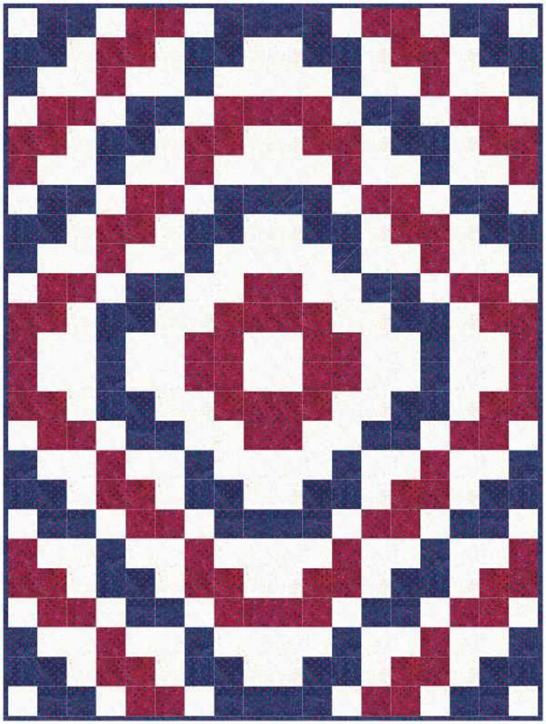PATTERN QOV® Cross in the Round Quilt Pattern. Finished Size: 58 X 76. Designed With Permission ...