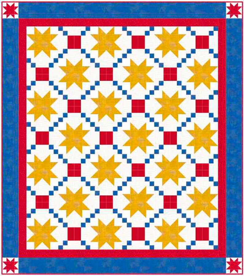 PATTERN - QOV® Chained Stars Quilt Pattern. Finished Size: 60" X 68 ...