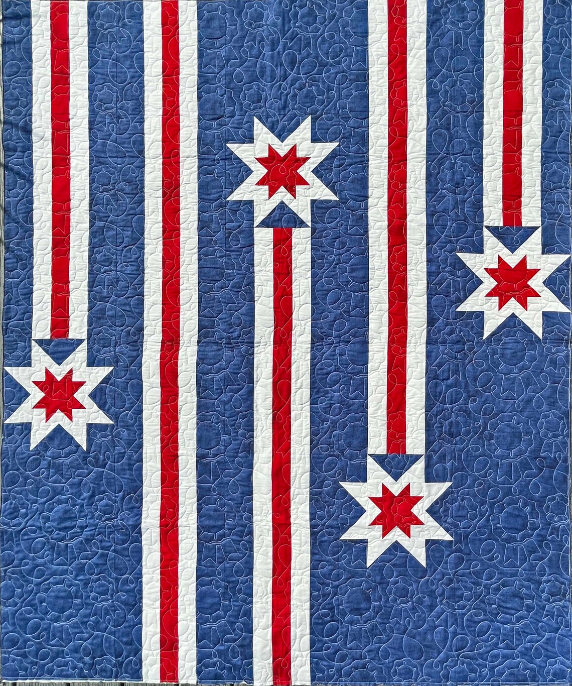 PATTERN - QOV® Ribbons & Stars Quilt Pattern. Finished Size: 60 X 72 ...