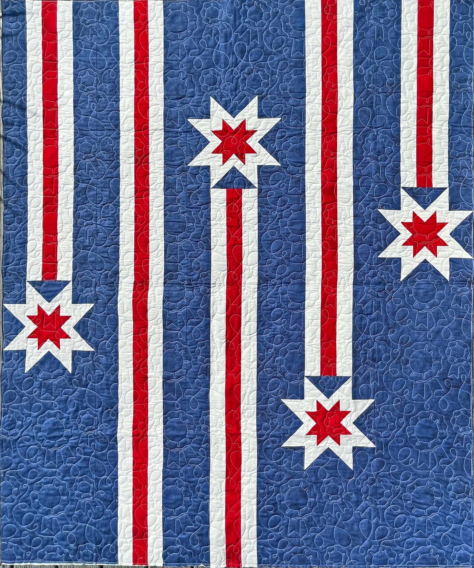 PATTERN - QOV® Ribbons & Stars Quilt Pattern. Finished Size: 60 X 72 ...