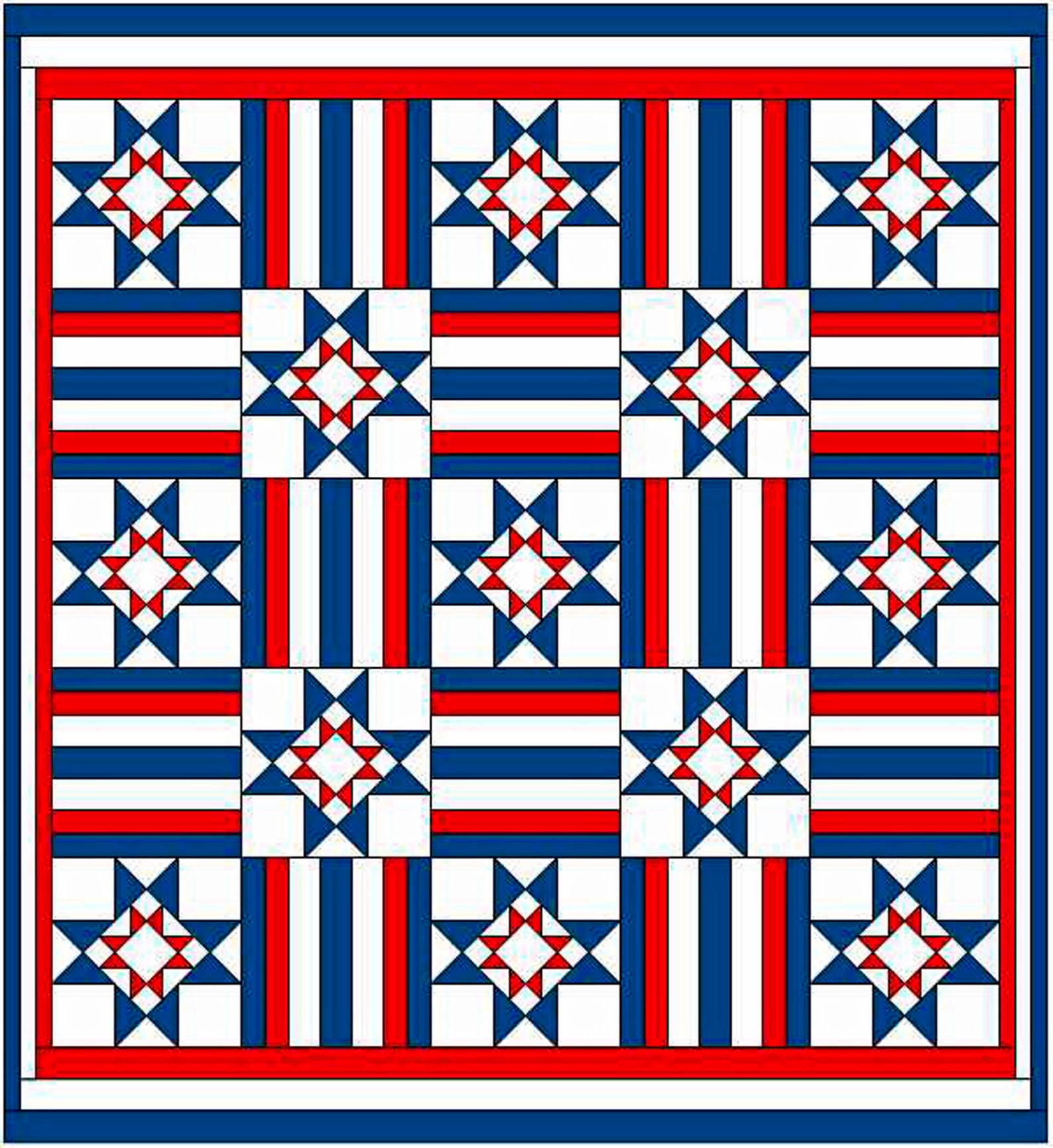 PATTERN - QOV® Double Stars & Stripes Quilt Pattern. Finished Size: 60 ...
