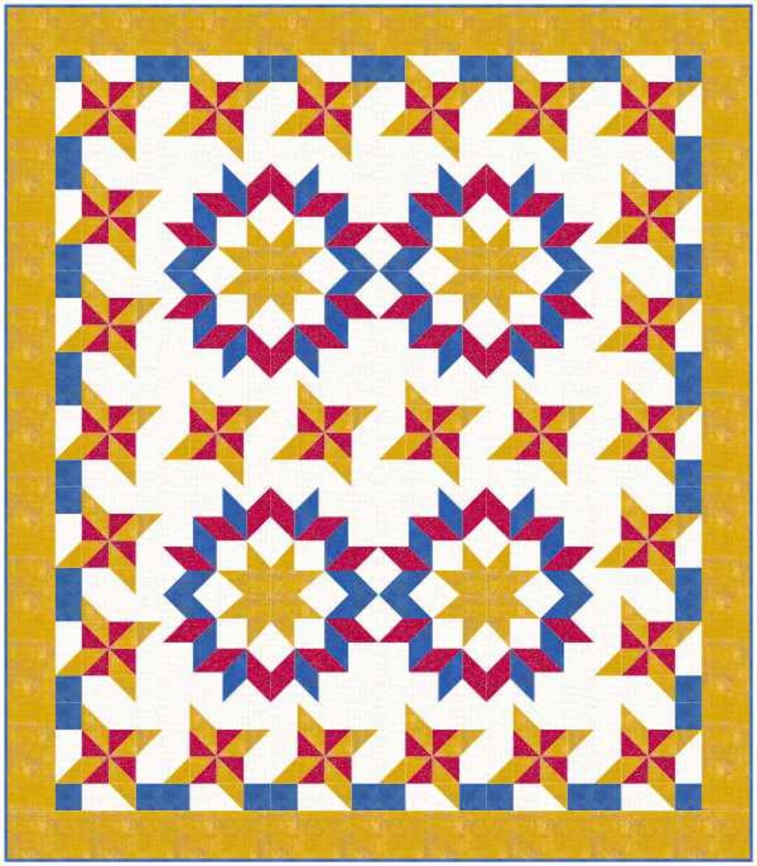 PATTERN - QOV® Carpenter's Wheel & Stars Quilt Pattern. Finished Size ...