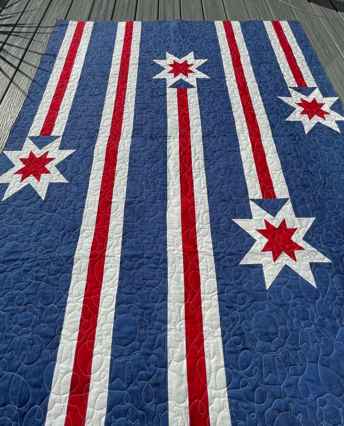 PATTERN - QOV® Ribbons & Stars Quilt Pattern. Finished Size: 60 X 72 ...