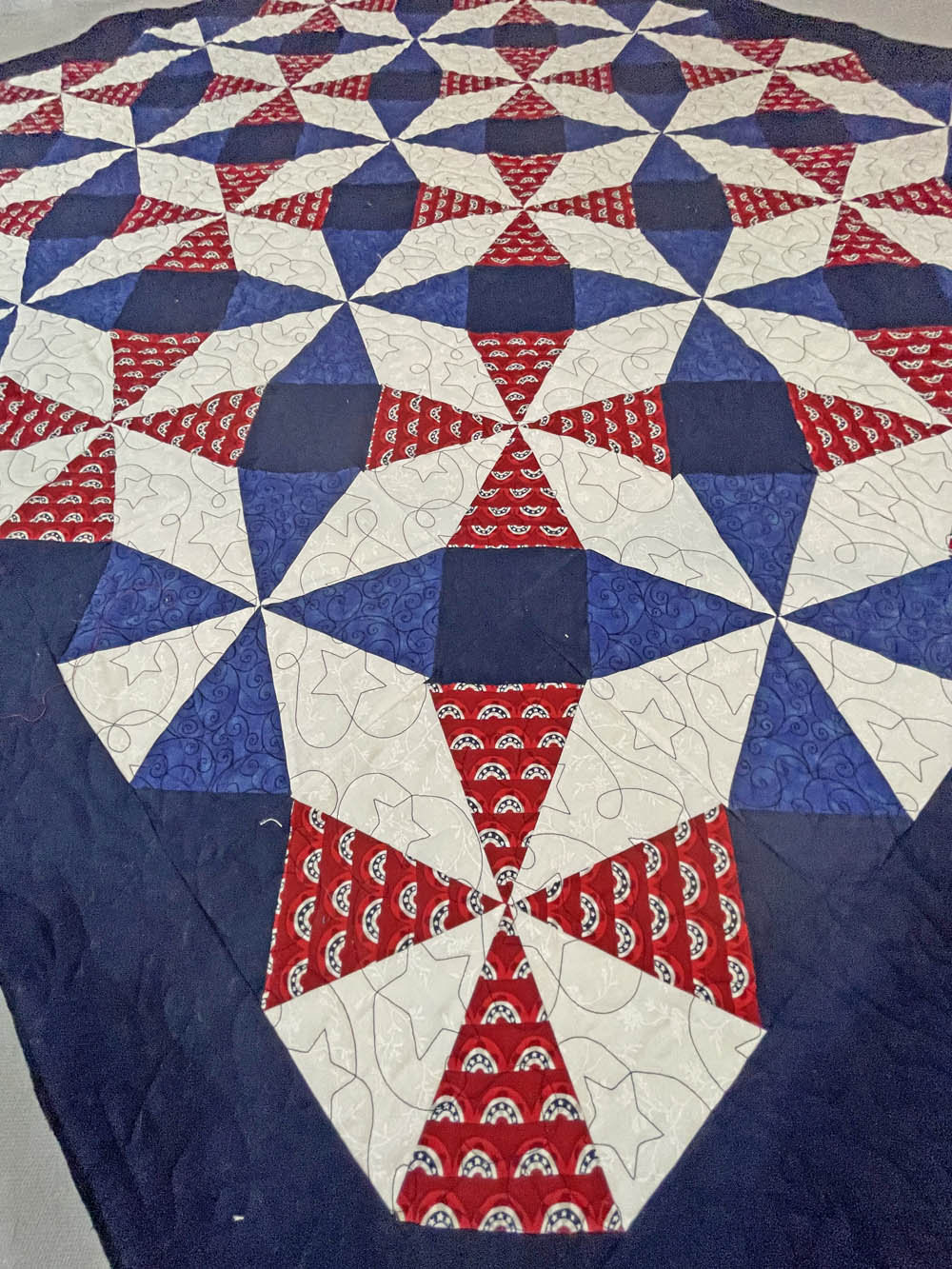 PATTERN QOV® Triangles at Sea Quilt Pattern. Finished Size: 58 X 68. Designed With Permission ...
