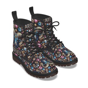 Aries Boots Vegan Leather/ Personalized Option With Name/zodiac Boots - Etsy