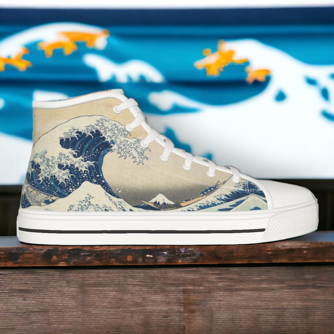 The Great Wave at Kanagawa Sneakers for Men or Women Beach Themed ...