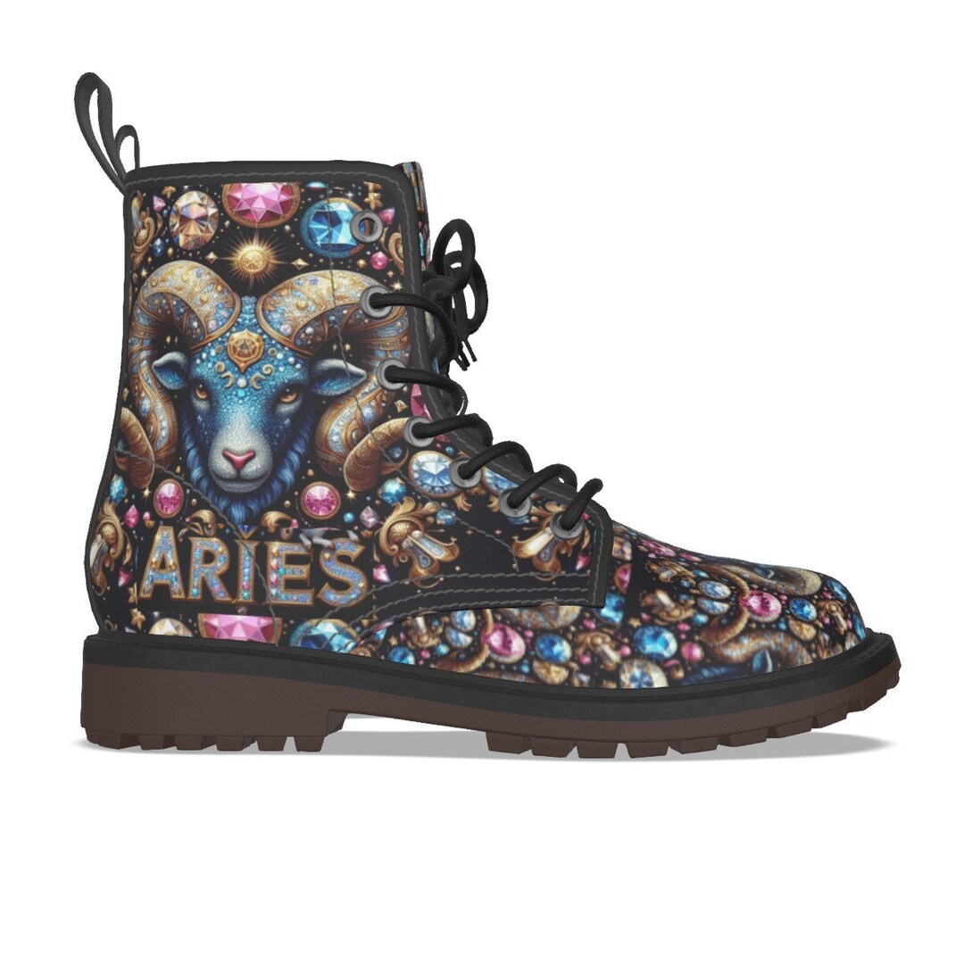 Aries Boots Vegan Leather/ Personalized Option With Name/zodiac Boots - Etsy