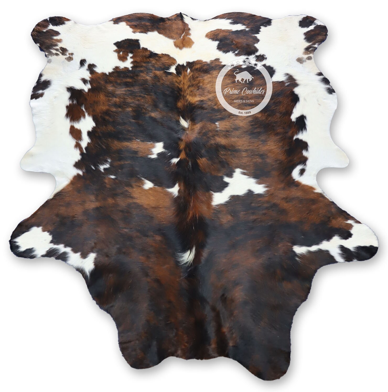 Brindle Tricolor Cowhide Rug, Hair on Hide, Cow Skin Rug, Cowhide ...