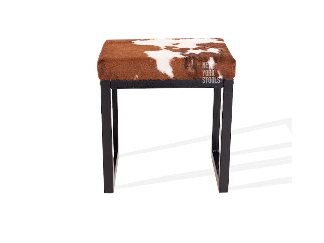 Cowhide Bronx Stool | Cowhide Counter Stool | Luxury Cowhide Bar Stool ...