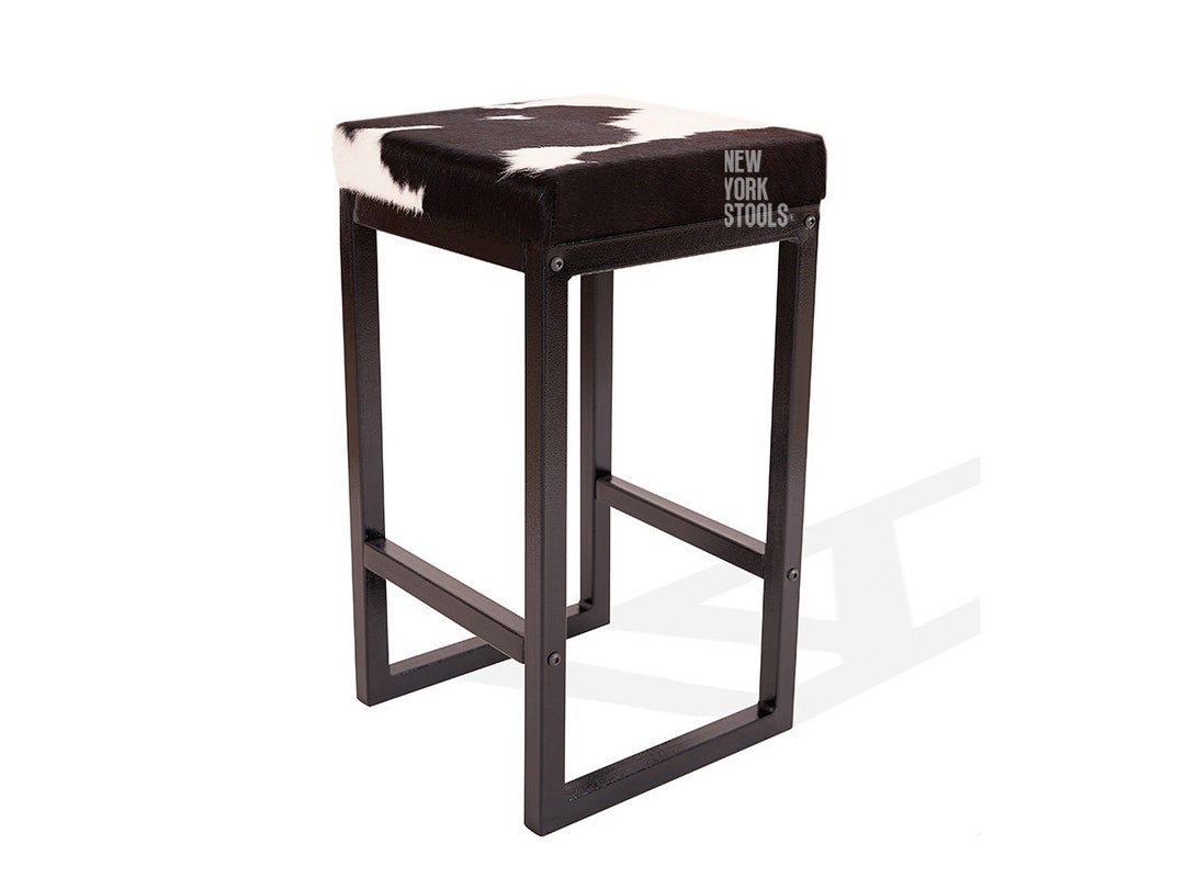 Cowhide Brooklyn Stool | Cowhide Counter Stool | Luxury Cowhide Bar ...