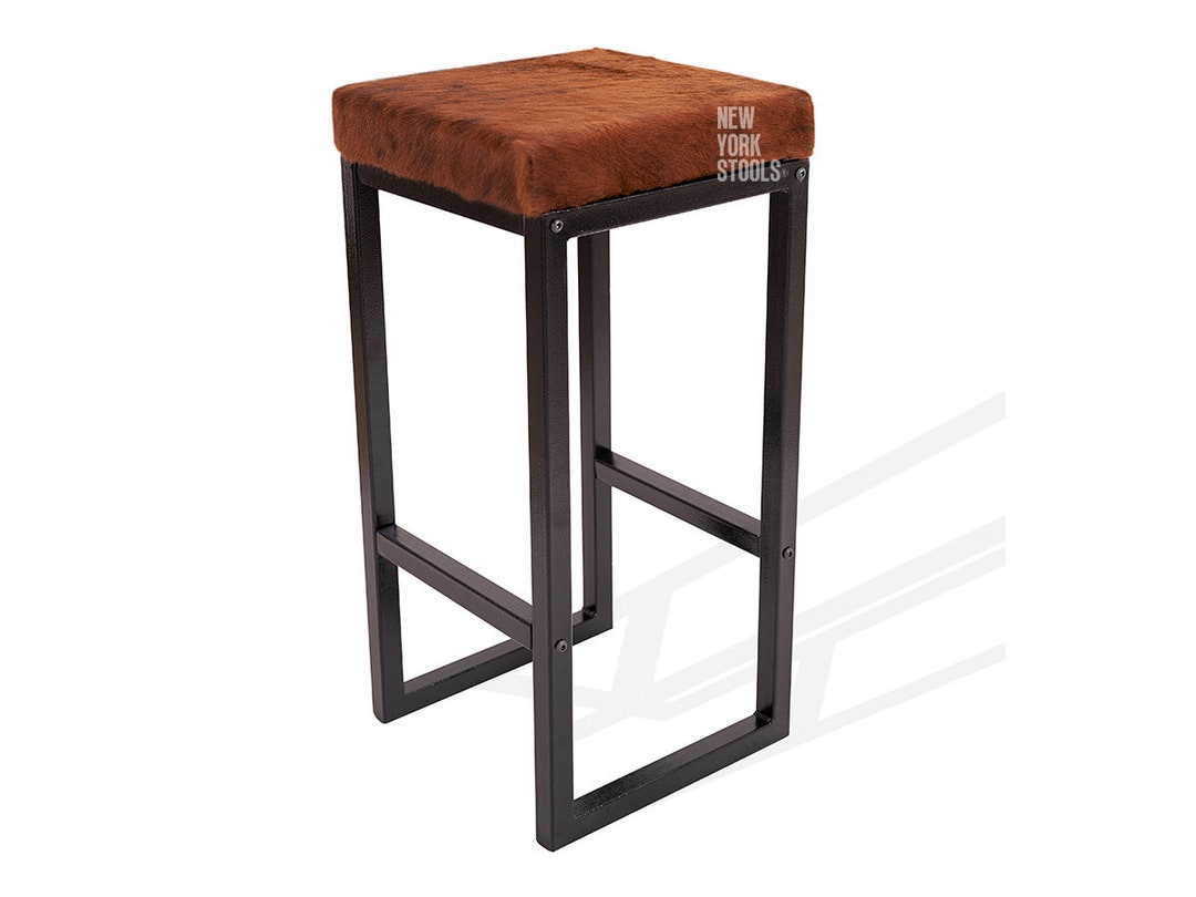 Cowhide Bar Stool | Counter Height Chair | Kitchen Island Chair ...