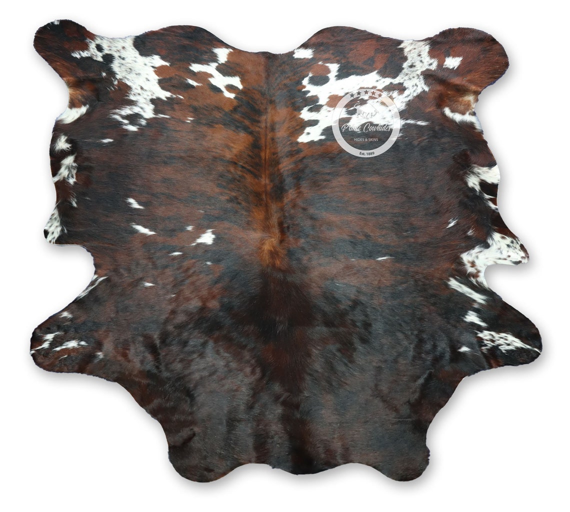 Brindle Tricolor Cowhide Rug, Hair on Hide, Cow Skin Rug, Cowhide ...