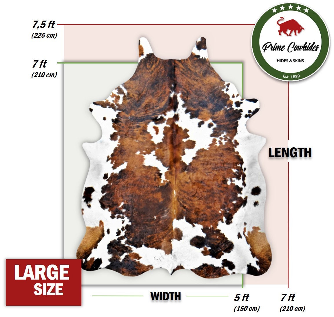 Tricolor High Quality Cowhide Rug Hair on Hide Koeienhuid - Etsy