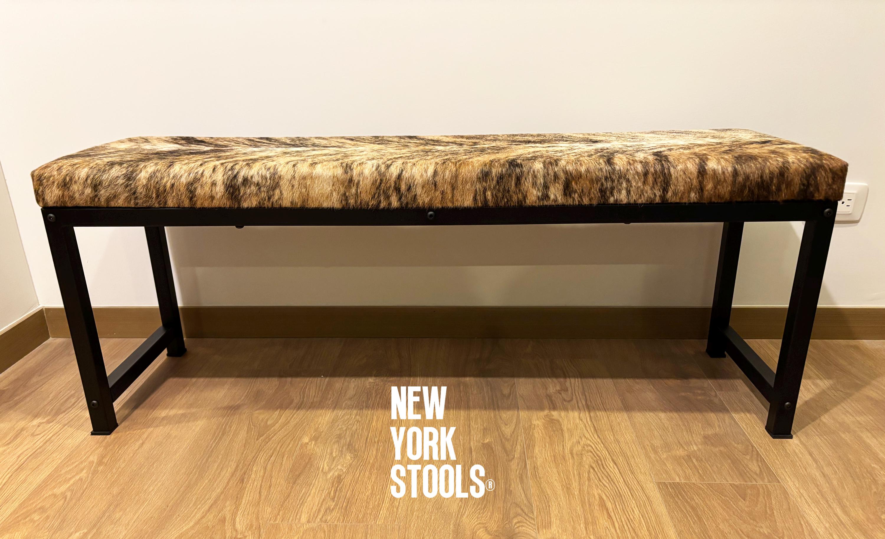 Cowhide LONDON Bench | Cowhide Bench | Cowhide and Steel Bench for ...