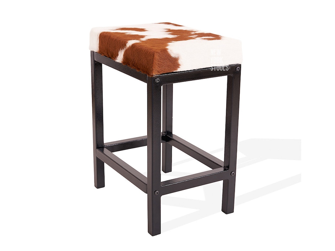 Custom Cowhide Manhattan Stool Cowhide Counter Stool Luxury Cowhide Bar ...