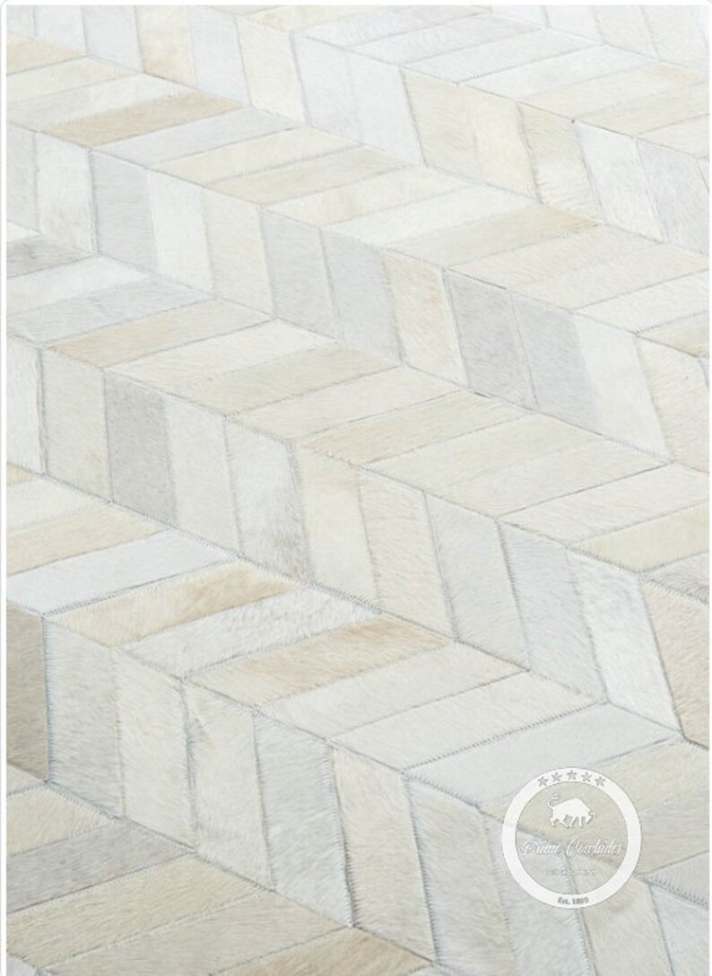 Patchwork Cowhide Rugs | Chevron Patchwork Cowhide Rug off White - Etsy