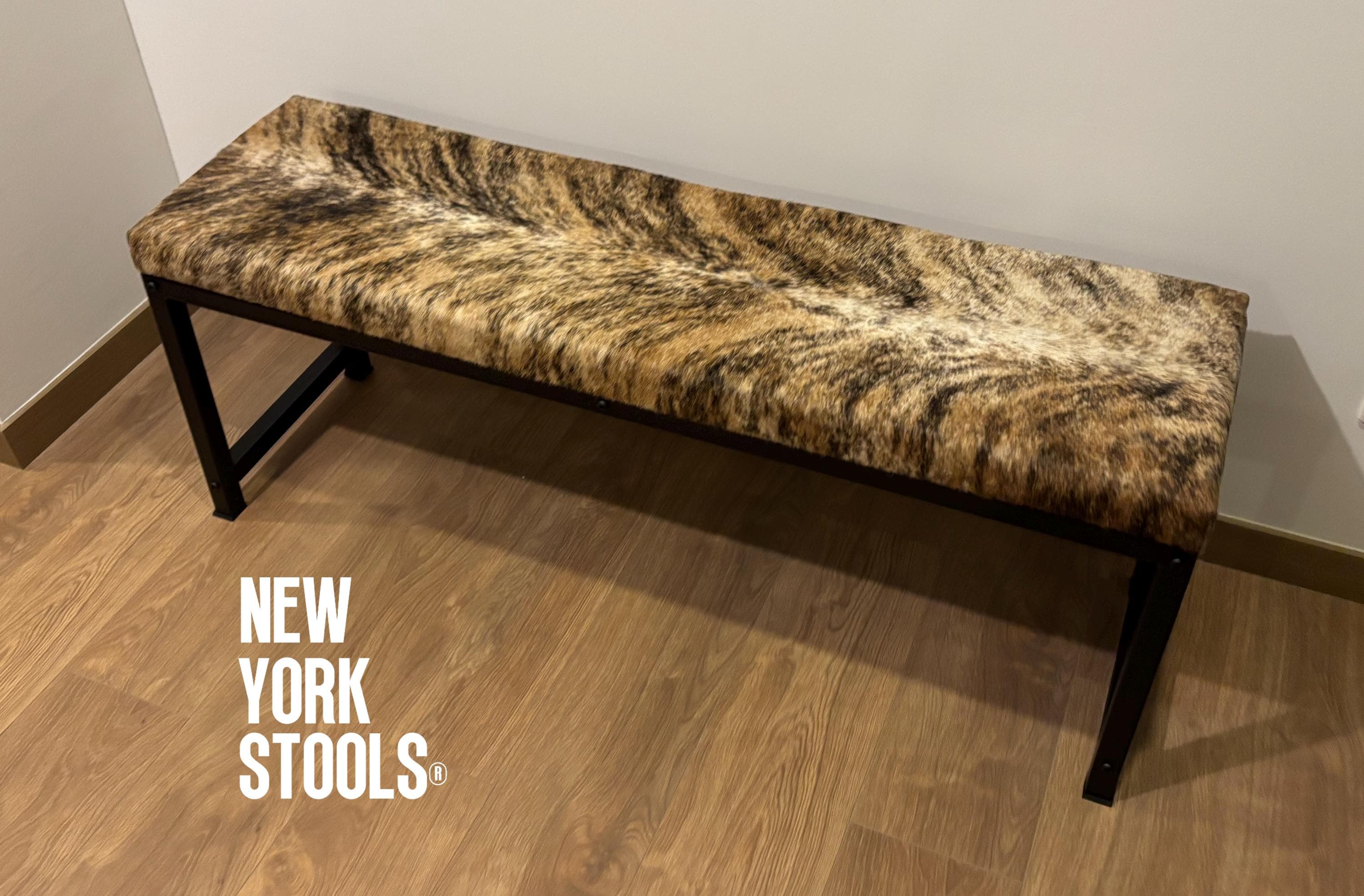 Cowhide LONDON Bench | Cowhide Bench | Cowhide and Steel Bench for ...