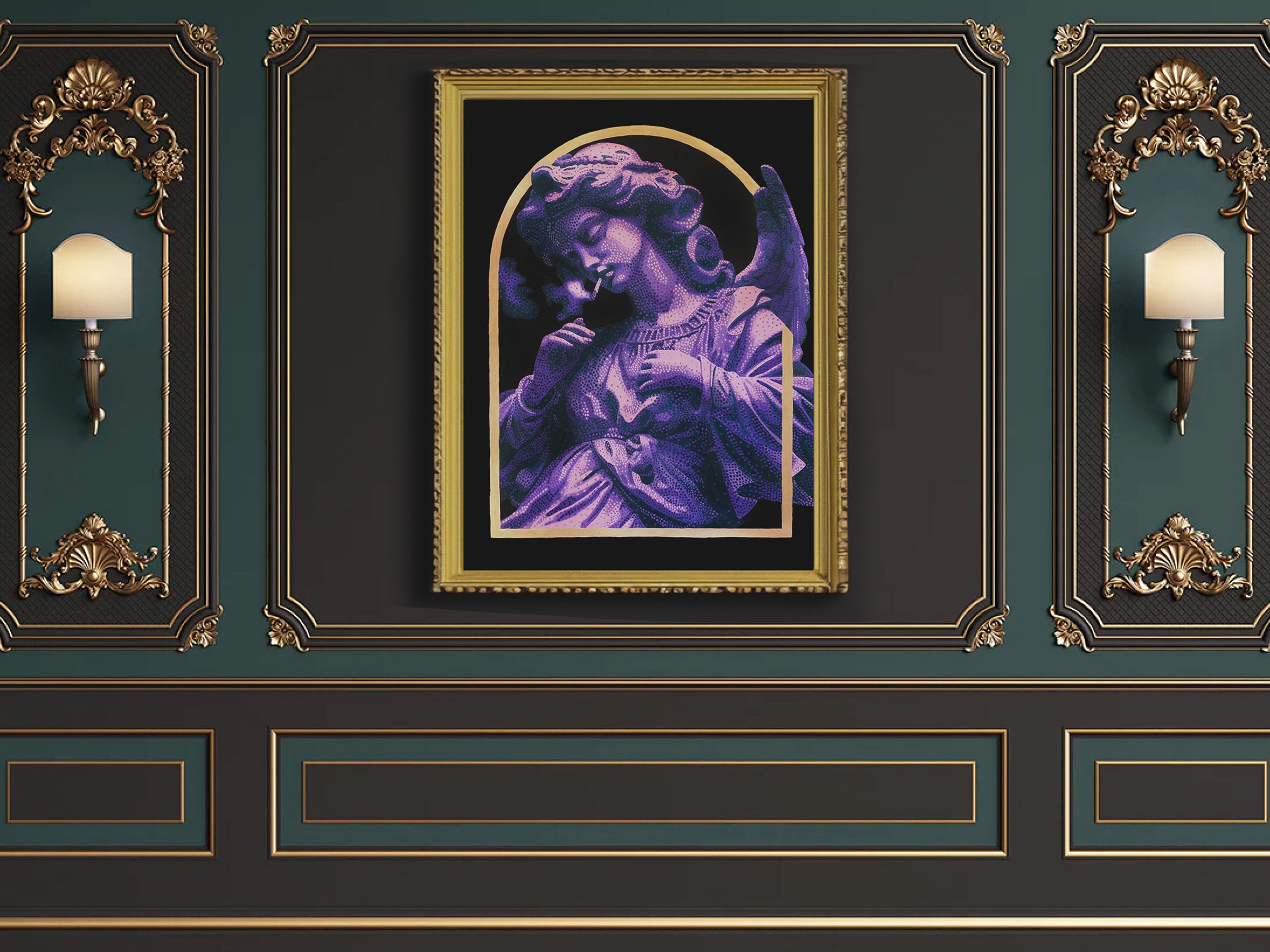 Original Oil Painting: Renaissance Statue Smoking Surreal Pop ...