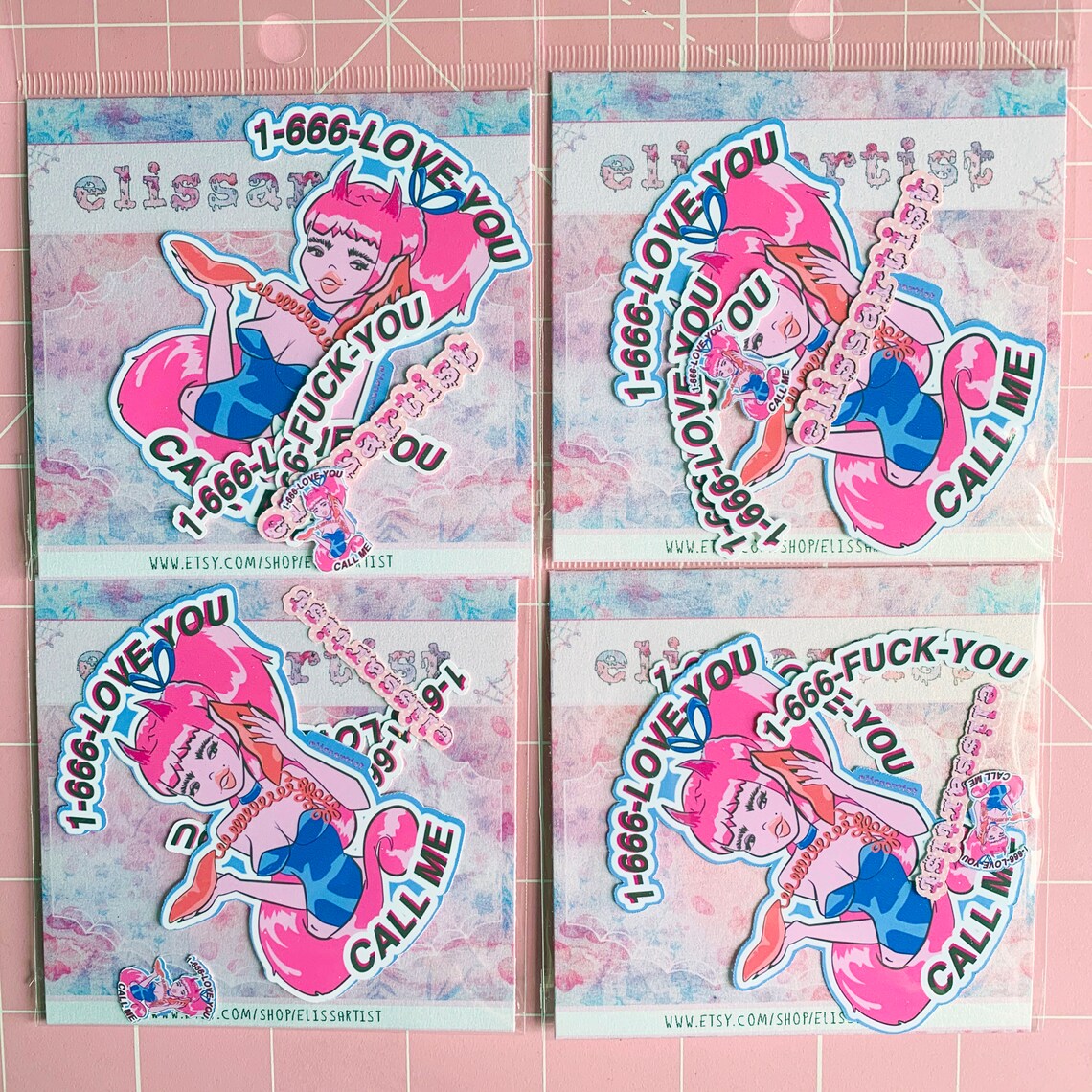 Demon Girl Sticker Pack Devil Girl 666 Sticker Feminist Etsy