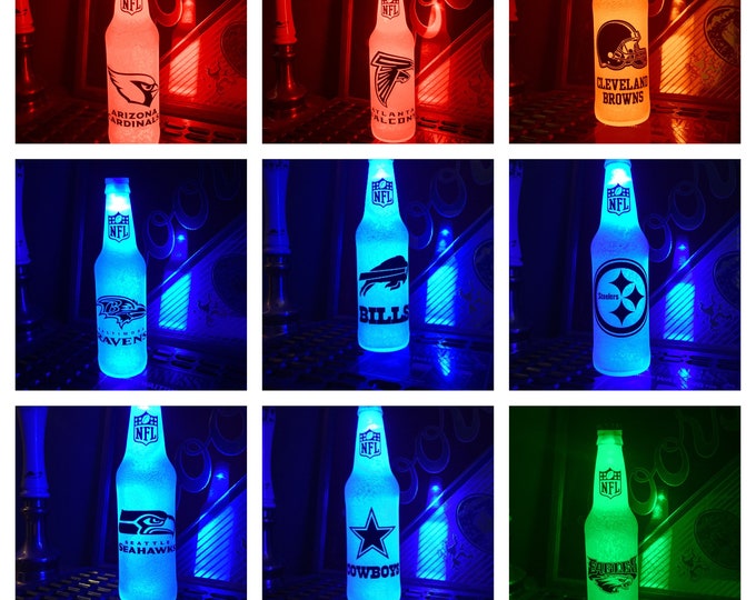 NFL Pick Your Team Football 12 Oz Beer Bottle Light LED Lamp Sign ...