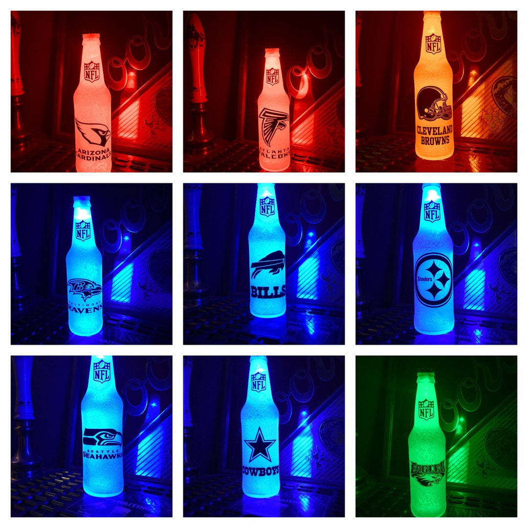 Nfl Pick Your Team Football 12 Oz Beer Bottle Light Led Lamp Sign Tickets Etsy
