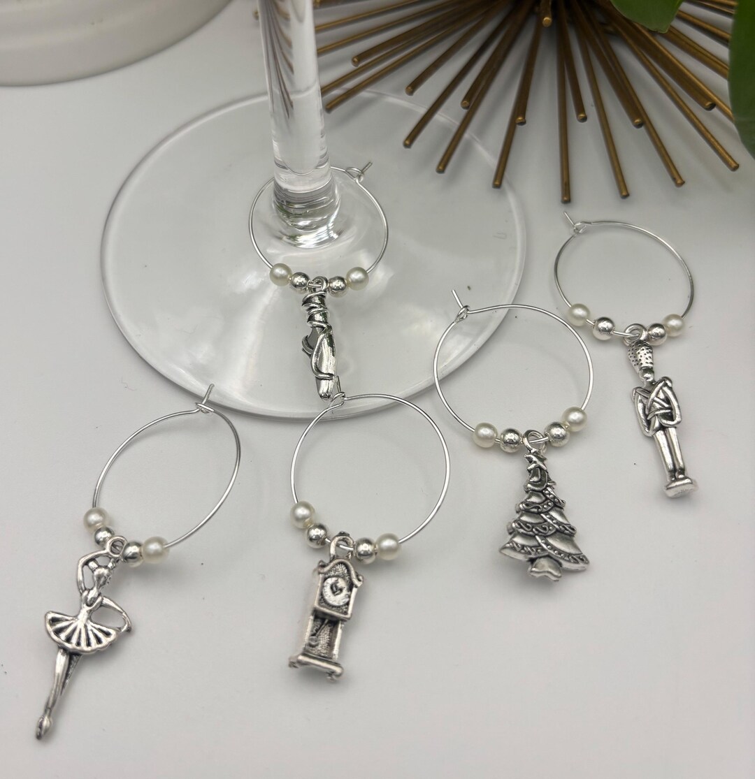 The Nutcracker Ballet Themed Holiday Wine Glass/ Champagne Flute Charms ...