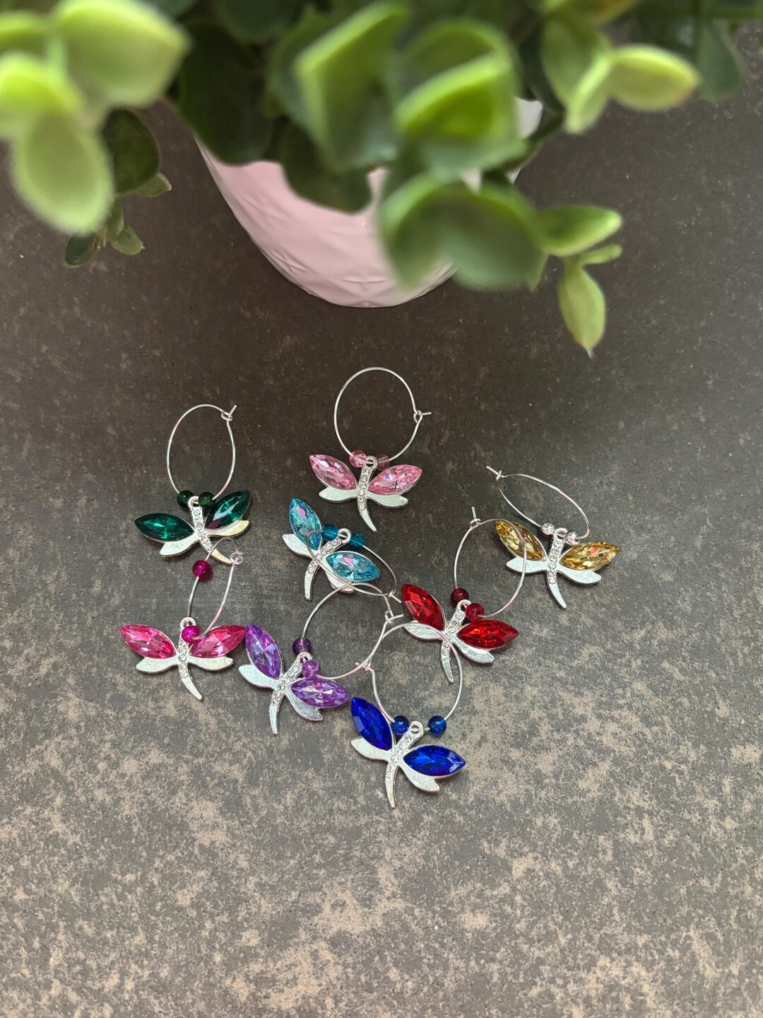 Dragonfly Wine/ Champagne Flute Charms-10 Pack - Etsy