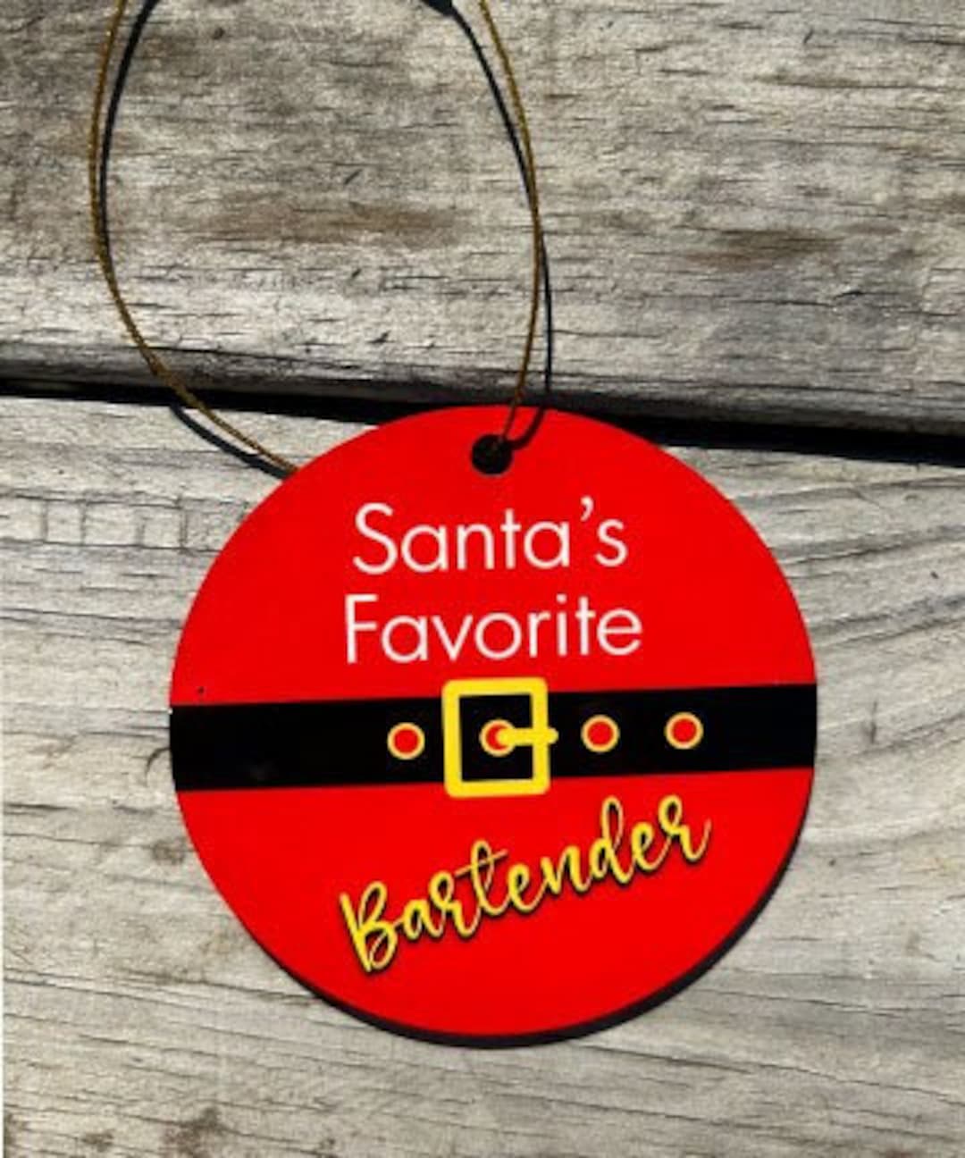 Santa's Favorite Bartender Ornament, Gift for Friend, Coworker Gift ...