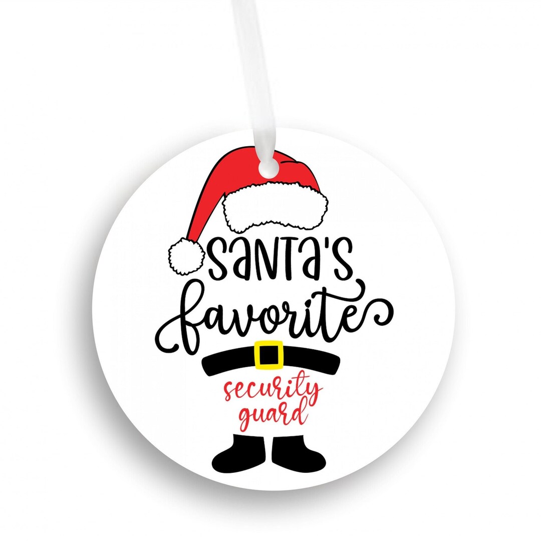 Santa's Favorite Security Guard Ornament, Christmas Ornament ...
