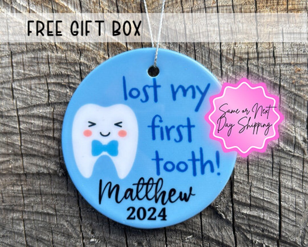 Personalized Blue Lost My First Tooth 2023 Ornament, Commemorative Gift ...