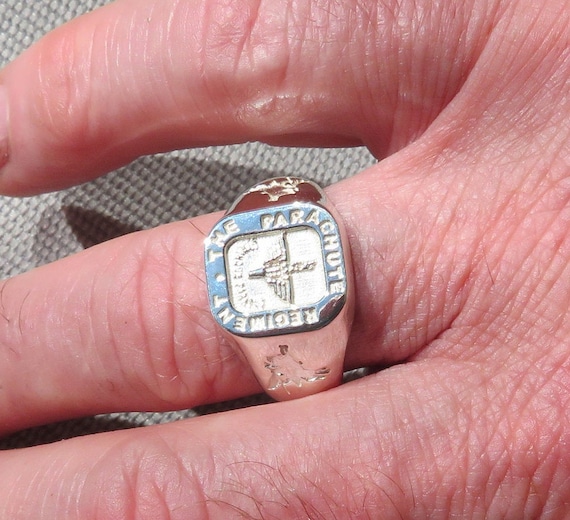 Parachute Regiment Ring With Pegasus Silhouette Sterling - Etsy UK