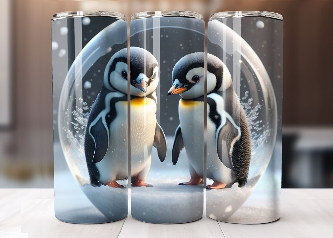 Penguins in Snow Globe, Penguin 20 Oz Sublimation Tumbler PNG Design ...