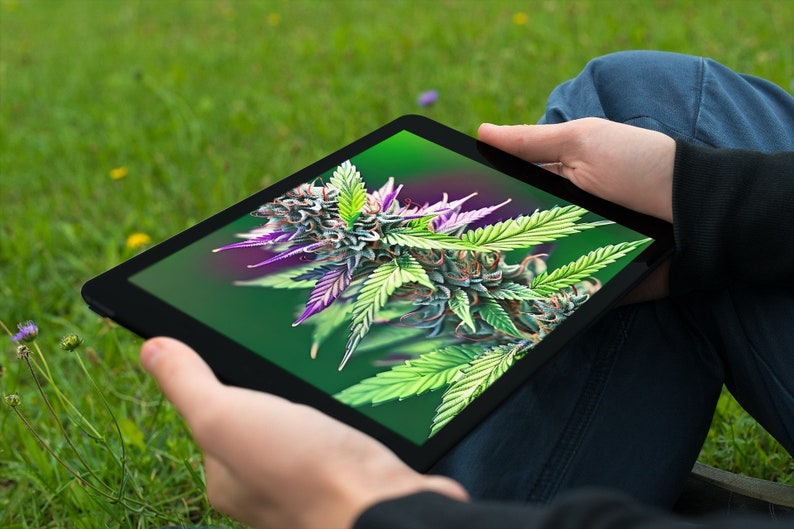 Green and Purple Marijuana Plant Sublimation Wrap, Marijuana 20 Oz ...