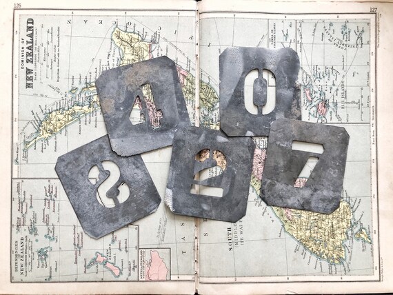 Vintage Zinc Number Alphabet Stencil | Etsy