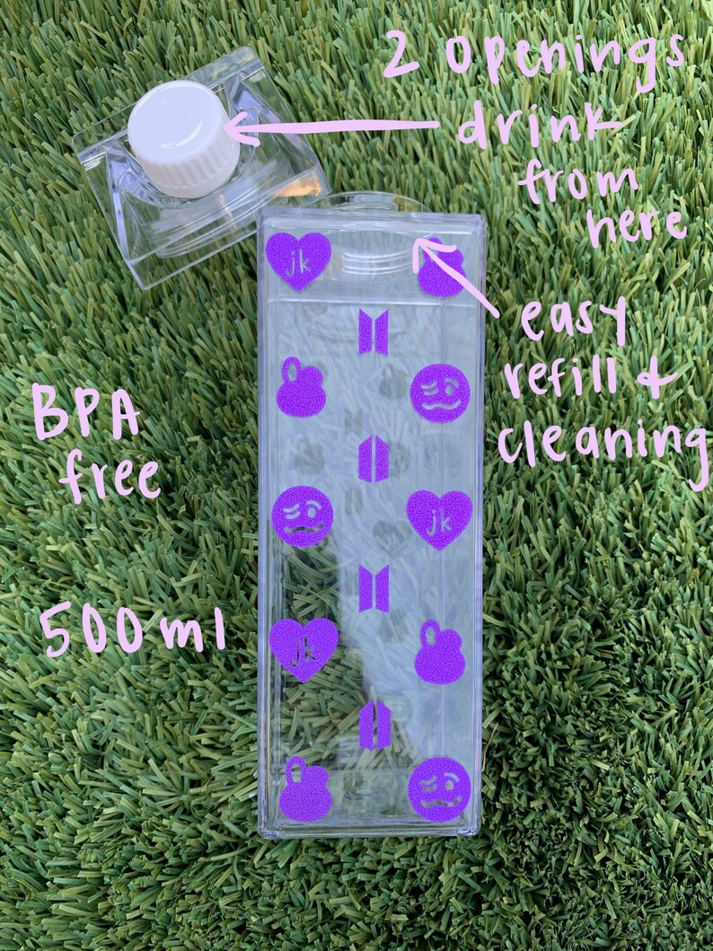BTS Inspired Carton Water Bottle - Etsy