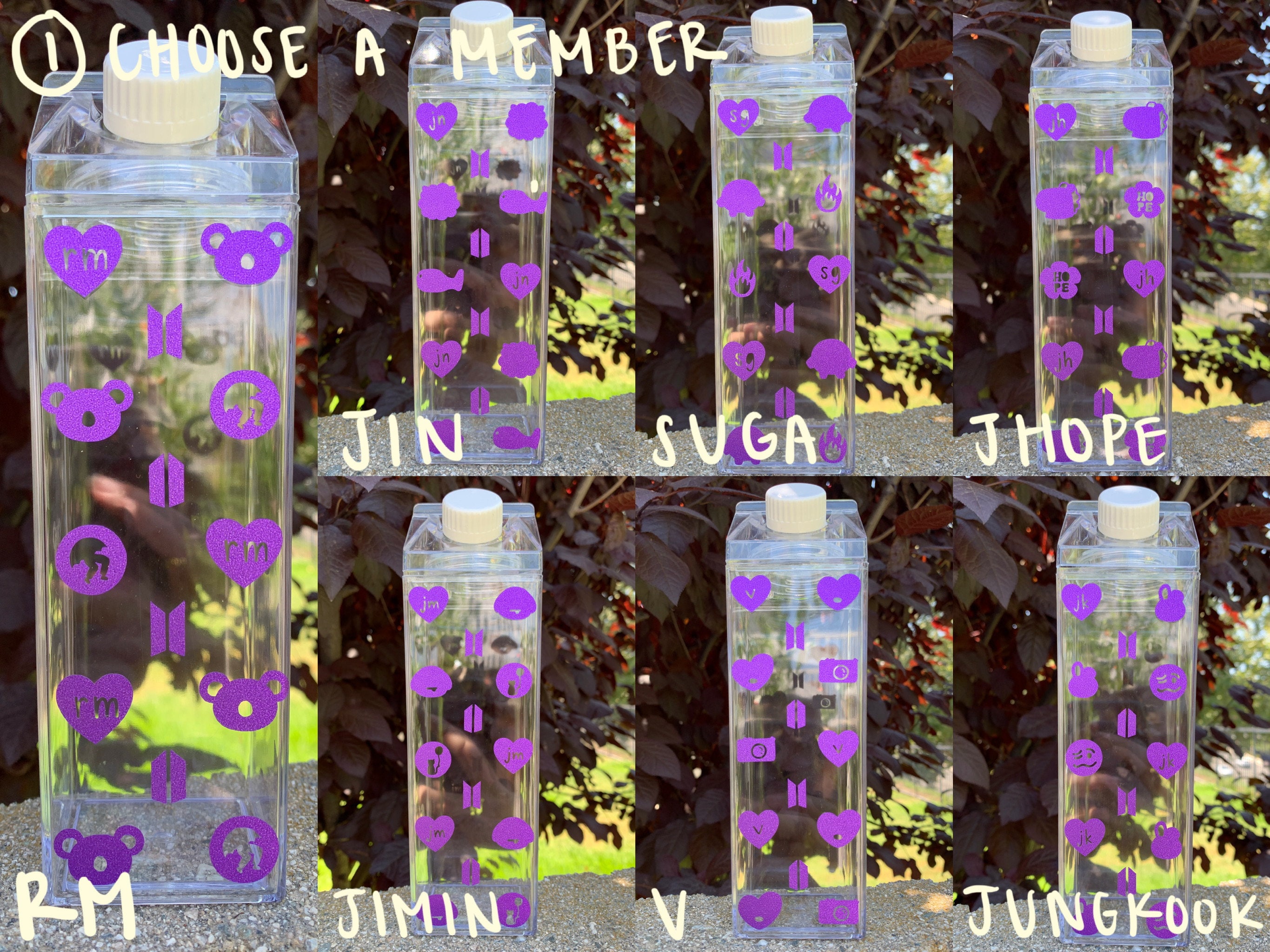 BTS Inspired Carton Water Bottle - Etsy