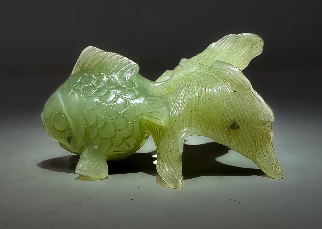 Vintage Chinese Xiu Jade Goldfish - Etsy