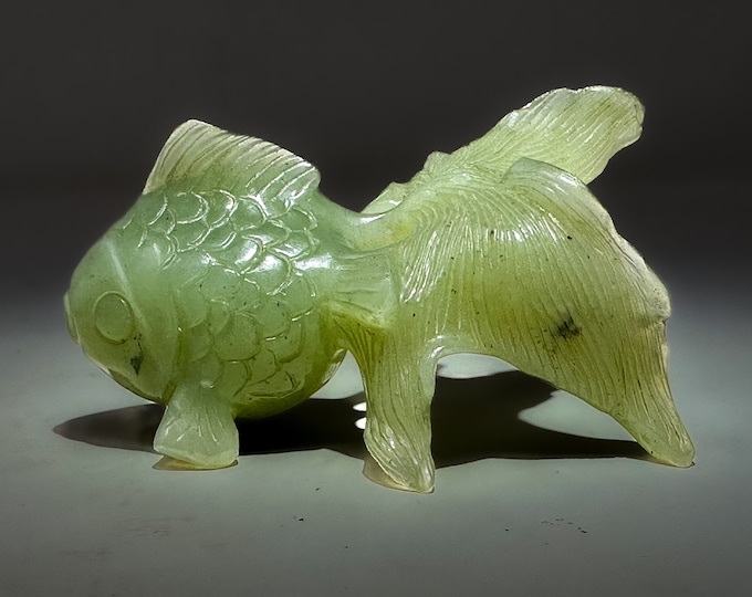 Vintage Chinese Xiu Jade Goldfish - Etsy